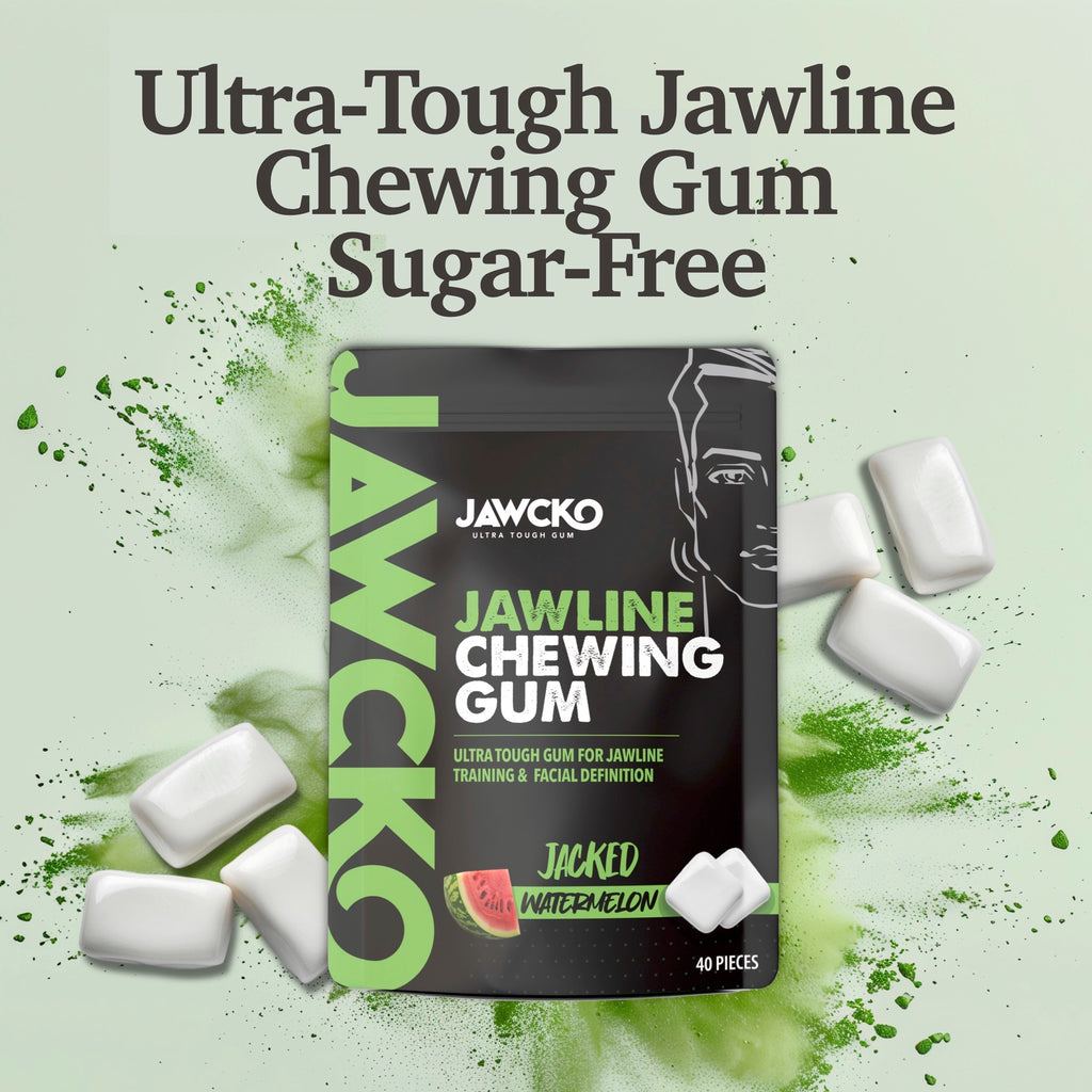 JAWCKO Watermelon Jawline Chewing Gum | Ultra-Tough Gum for Jaw Fitness ...