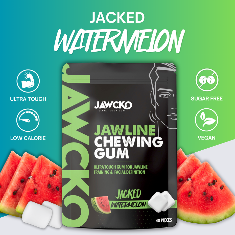 JAWCKO Watermelon Jawline Chewing Gum | Jaw Fitness Hard Chewing Gum ...
